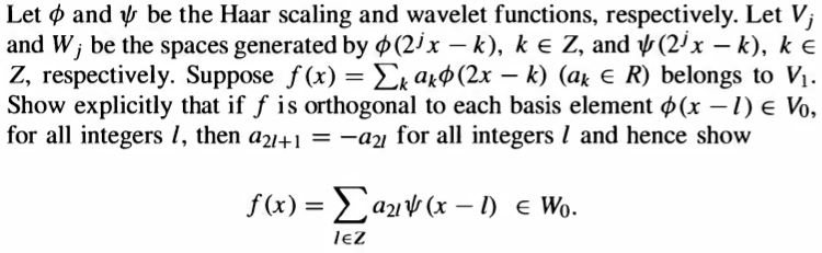 Let ф and be the Haar scaling and wavelet functions, | Chegg.com