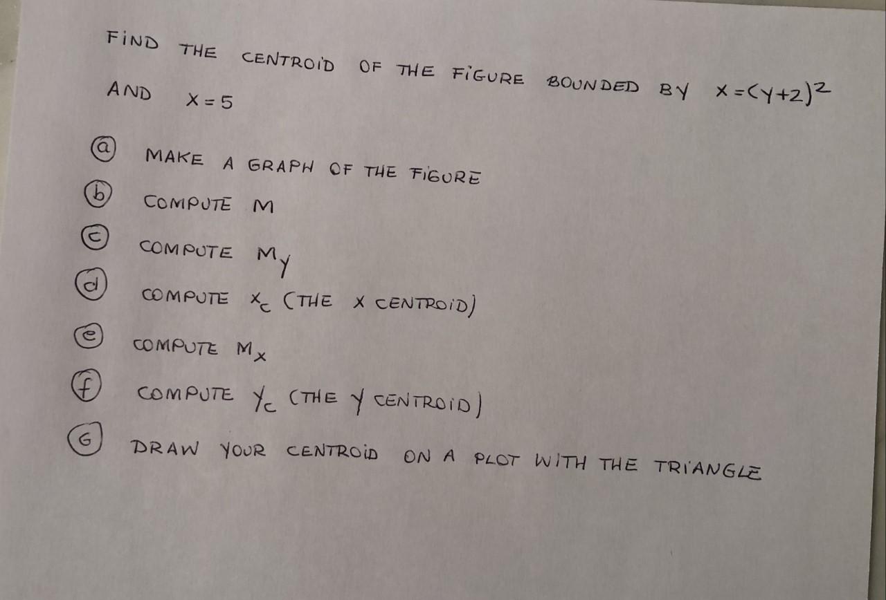 FIND THE CENTROID OF THE FIGURE BOUNDED BY x=(y+z)2 | Chegg.com