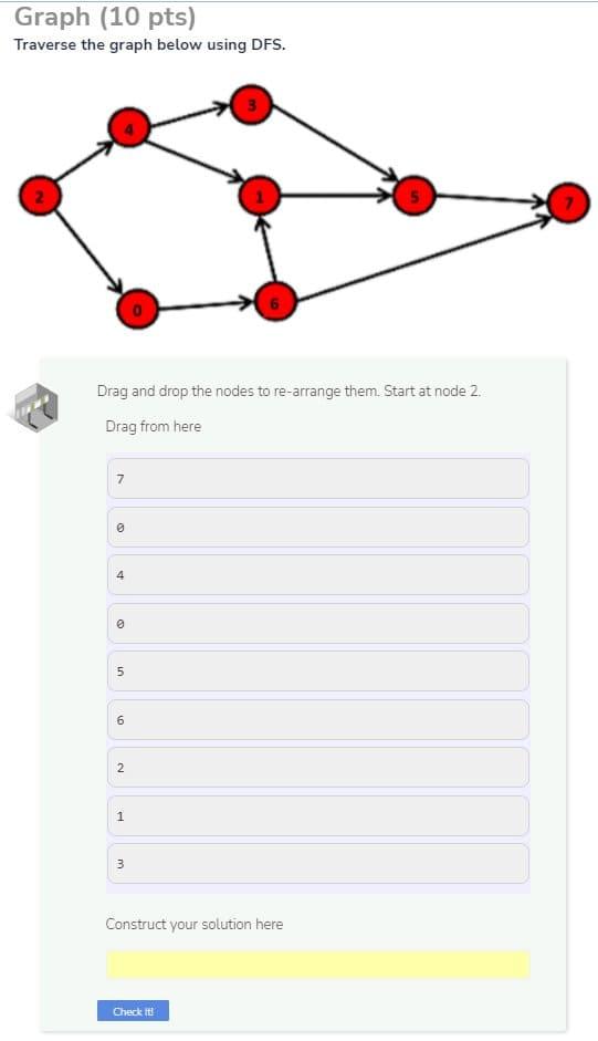 Solved Graph 10 Pts Traverse The Graph Below Using Dfs 