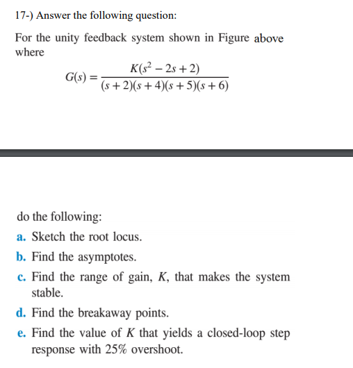 Solved 17-) Answer the following question: For the unity | Chegg.com