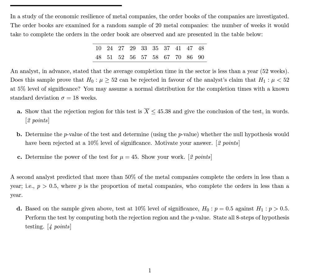 Solved In a study of the economic resilience of metal | Chegg.com