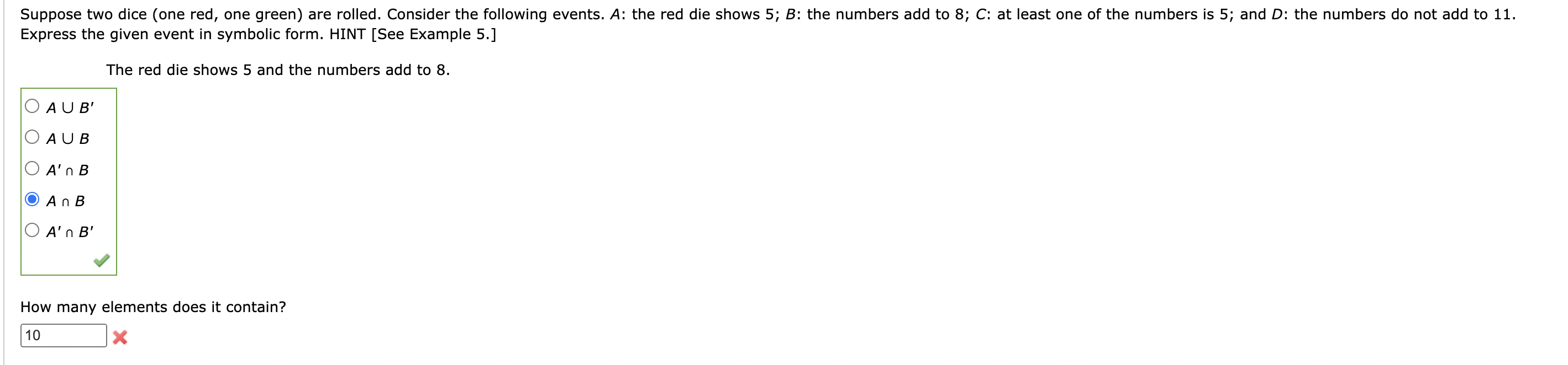 Solved Express the given event in symbolic form. HINT [See | Chegg.com