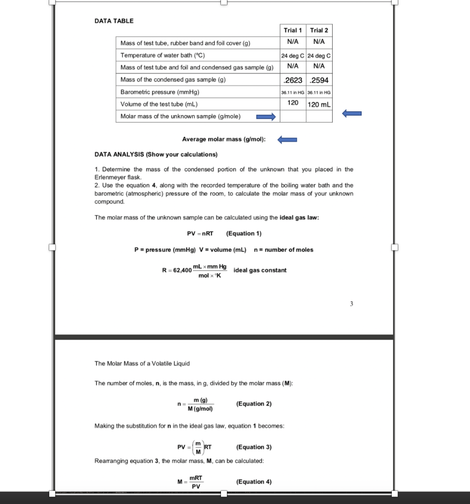 Solved DATA TABLE Trial 1 N/A Trial 2 N/A 24 deg C 24 deg | Chegg.com