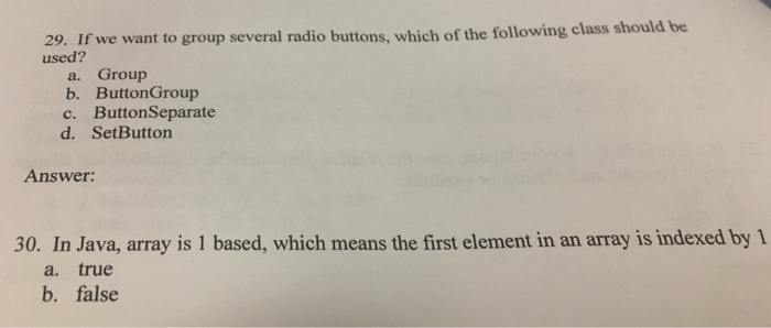 Solved 29 If W Used E Want To Group Several Radio Buttons 