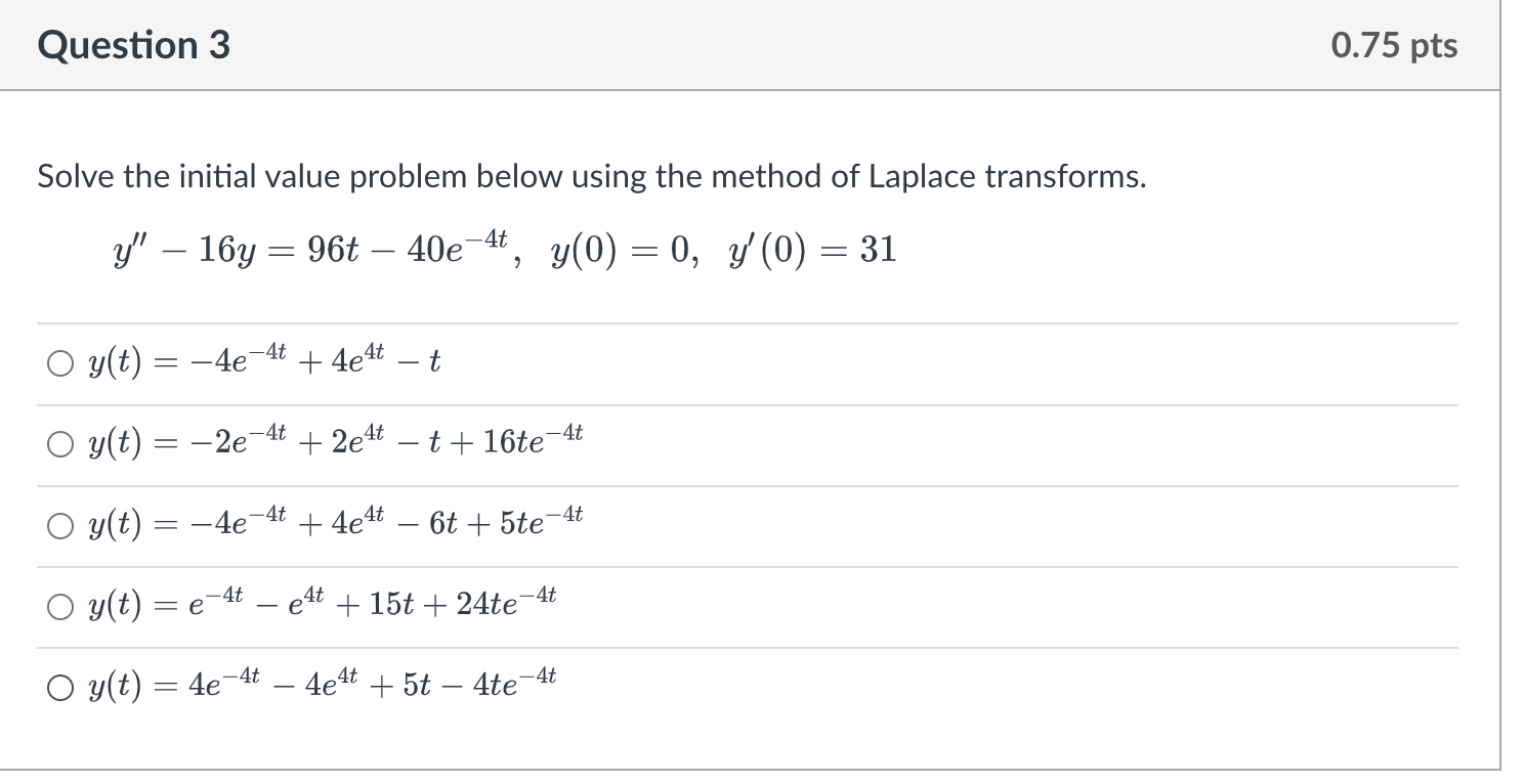 Solved Solve the initial value problem below using the | Chegg.com