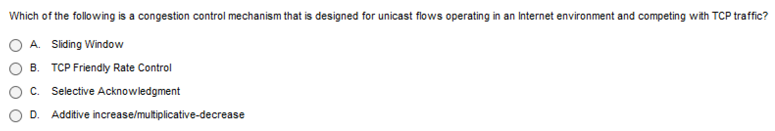 Solved Which of the following is a congestion control | Chegg.com