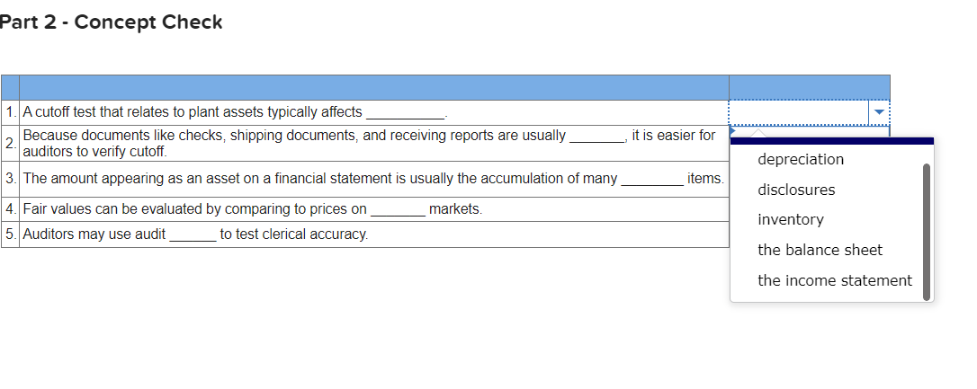 Solved Part 2 - Concept Check | Chegg.com