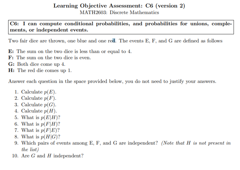 Solved Learning Objective Assessment: C6 (version 2) | Chegg.com