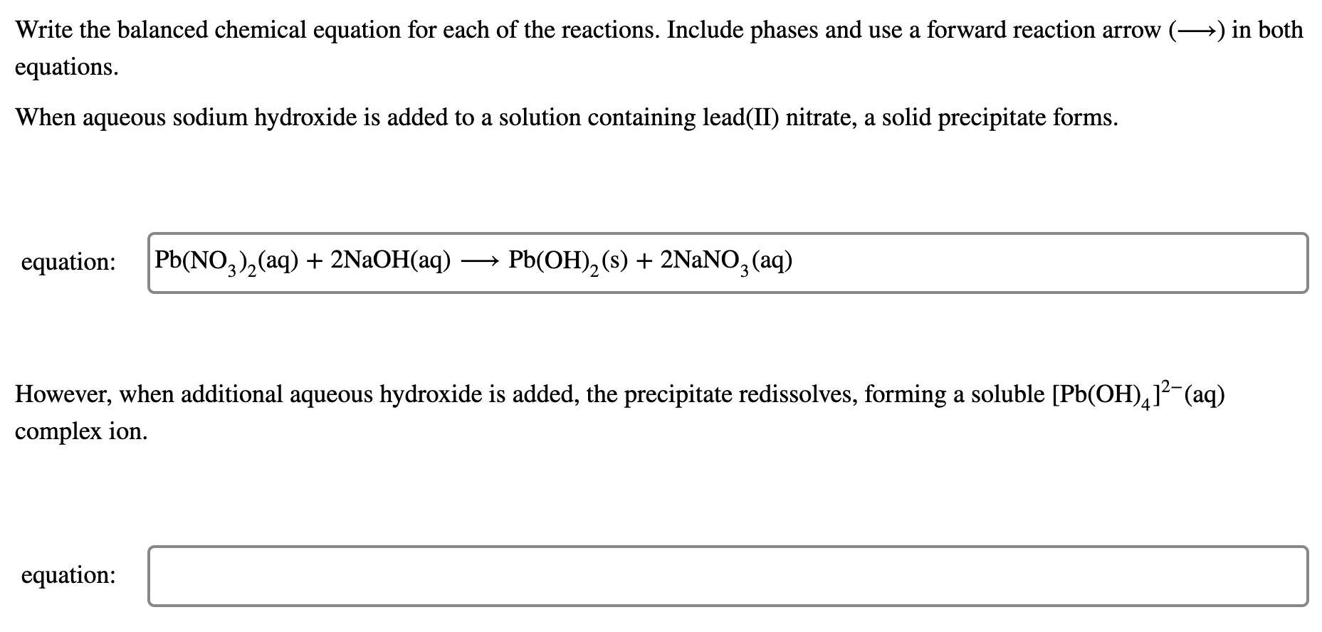 Solved Write the balanced chemical equation for each of the | Chegg.com