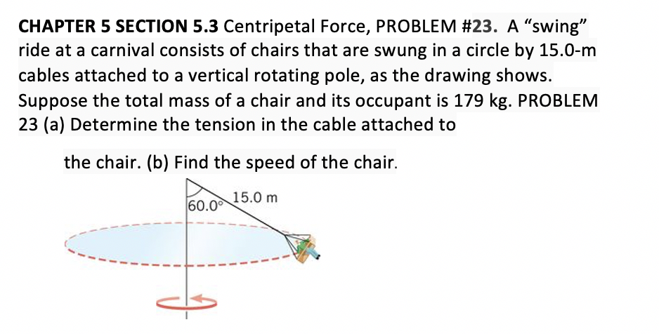 Solved CHAPTER 5 SECTION 5.3 Centripetal Force, PROBLEM #23. | Chegg.com