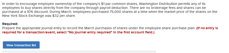 Solved In order to encourage employee ownership of the | Chegg.com