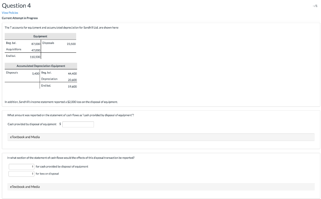 Solved Question 4 View Policies Current Attempt in Progress | Chegg.com