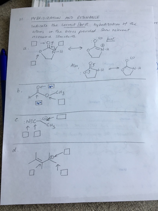 Solved HYBRIDIZATION AND RESONANCE Indicate the | Chegg.com Solved HYBRIDIZATION AND RESONANCE Indicate the | Chegg.com