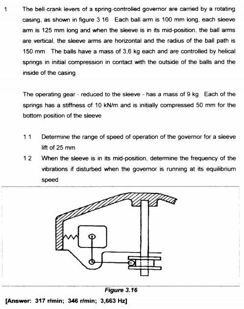 Solved 1 The bell-crank levers of a spring-controlled | Chegg.com