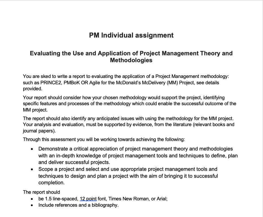 PM Individual assignment Evaluating the Use and | Chegg.com