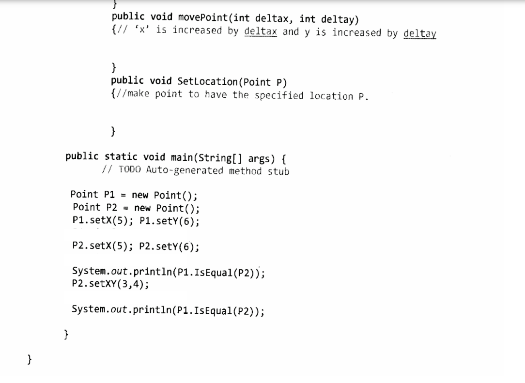 Solved public class Point { private int x; private int y; | Chegg.com