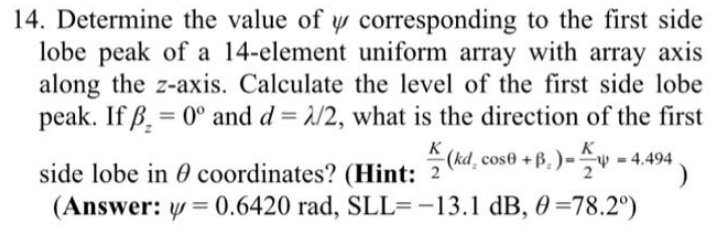 Solved 14. Determine the value of ψ corresponding to the | Chegg.com