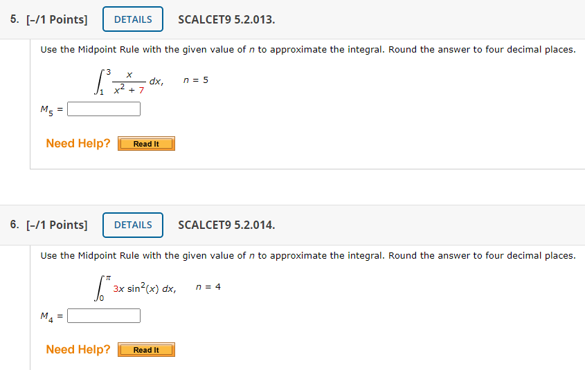 Solved 5. [-/1 Points] DETAILS SCALCET9 5.2.013. Use the | Chegg.com
