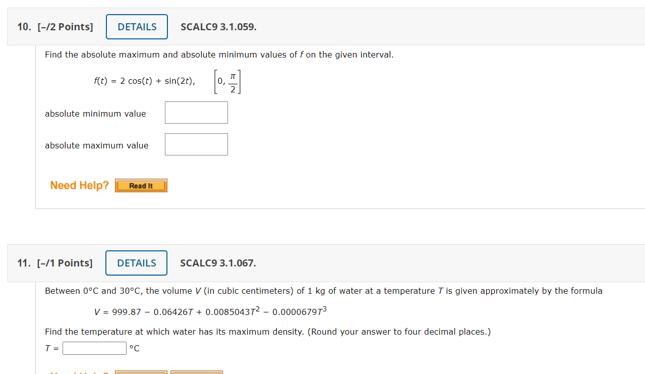 Solved 10. [-12 Points] DETAILS SCALC9 3.1.059. Find the | Chegg.com