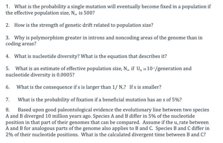 Solved 1. What is the probability a single mutation will | Chegg.com