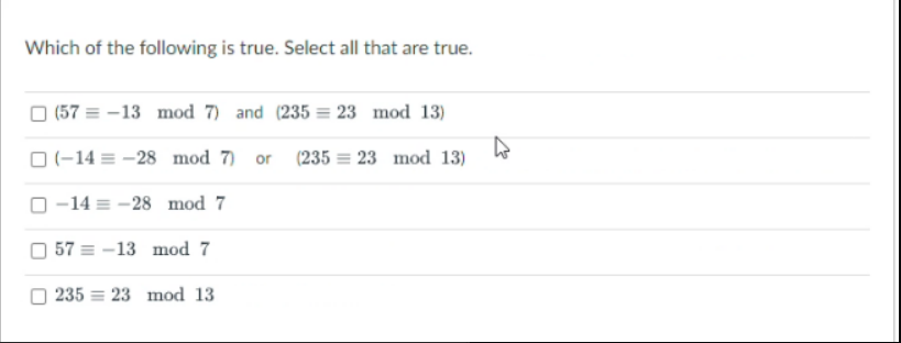 Solved Which of the following is true. Select all that are | Chegg.com