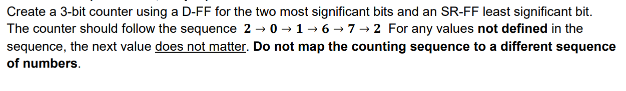 Solved Create a 3-bit counter using a D-FF for the two most | Chegg.com