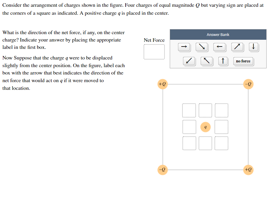 Solved Consider the arrangement of charges shown in the | Chegg.com