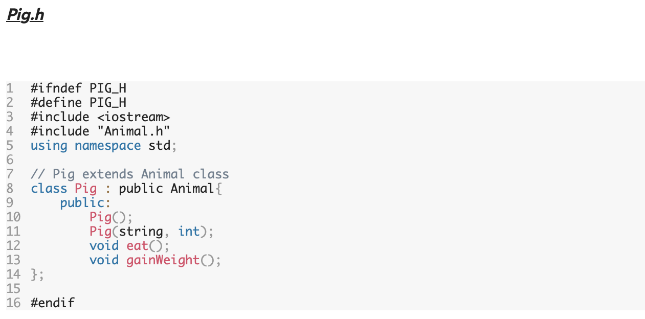 Solved Animal.h Animal.cpp \( \begin{array}{ll}1 & \text { | Chegg.com