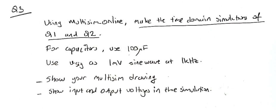 Solved Using multisim_online, make the time domain | Chegg.com