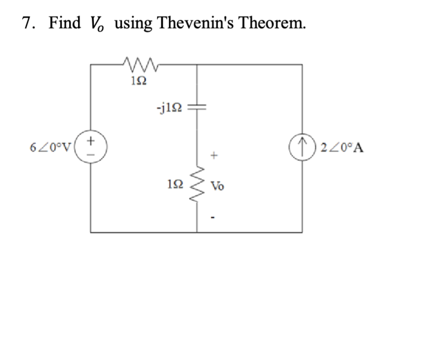 Solved 7. Find Vo using Thevenin's Theorem. | Chegg.com