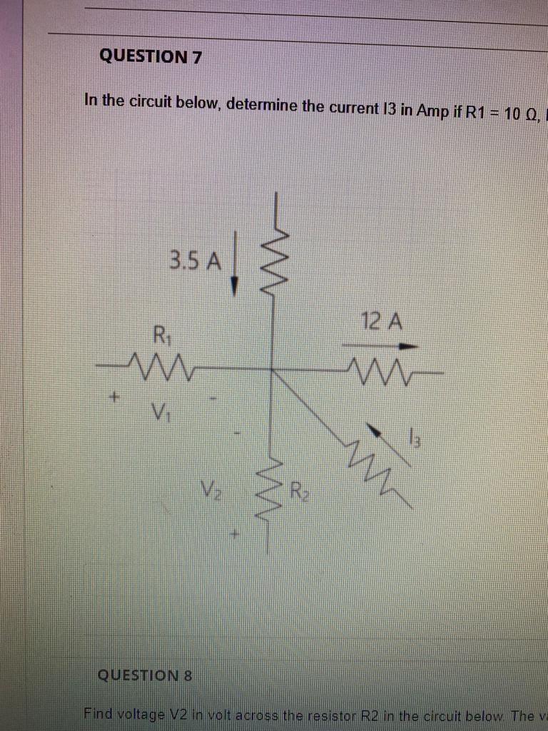 Solved In the circuit below, determine the current I3 in Amp | Chegg.com