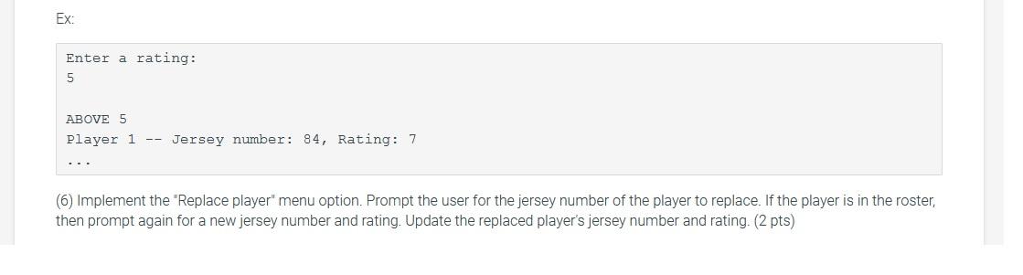 Solved 8.14 LAB*: Program: Soccer team roster This program | Chegg.com