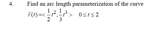 Solved Find an arc length parameterization of the curve | Chegg.com