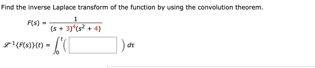 Solved Find the inverse Laplace transform of the function by | Chegg.com