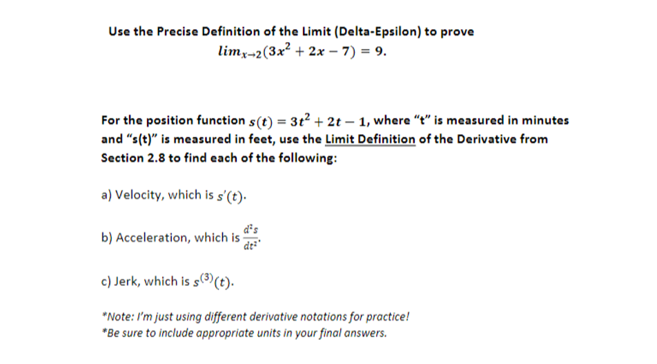 Solved Use the Precise Definition of the Limit | Chegg.com