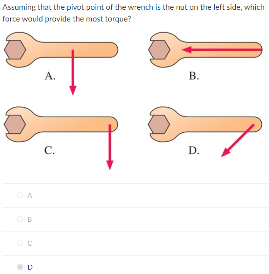Solved Assuming that the pivot point of the wrench is the | Chegg.com