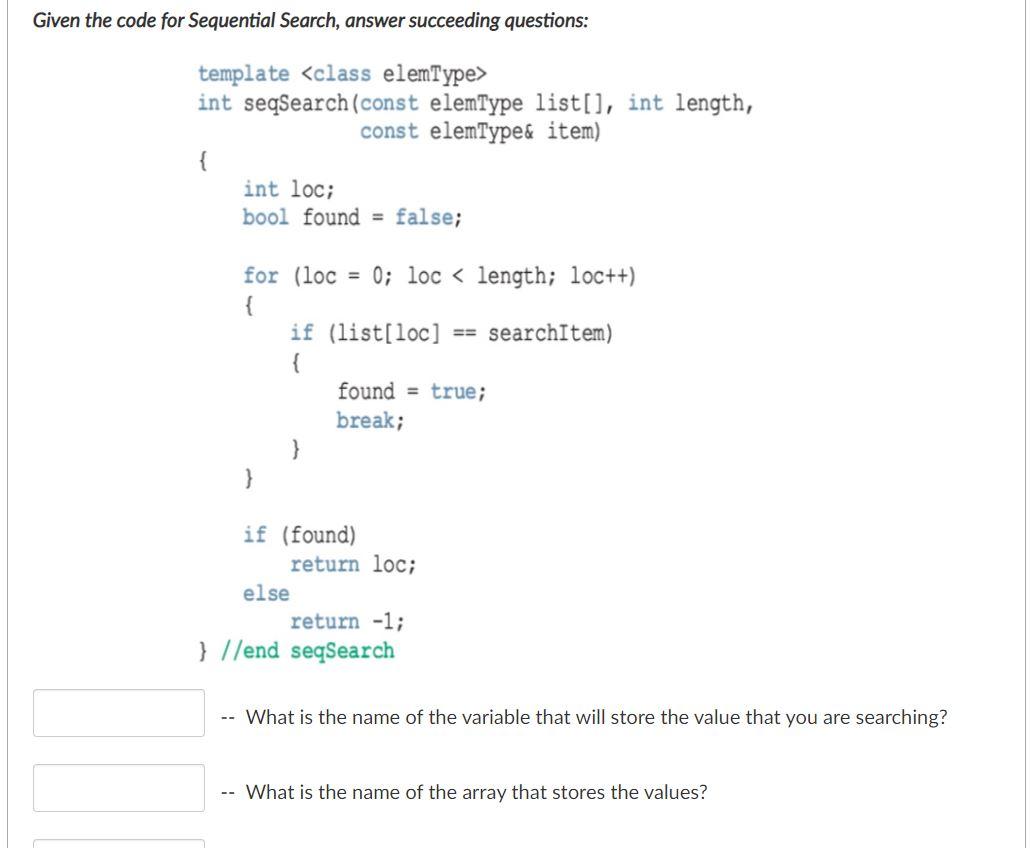 Solved -- What is the name of the variable that will store | Chegg.com