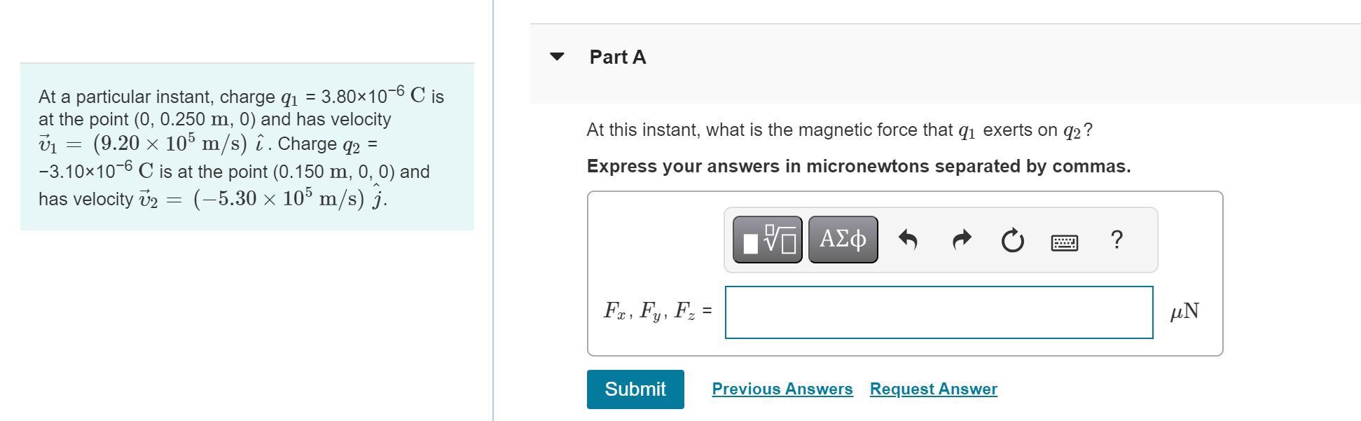 Solved At a particular instant, charge \\( q_{1}=3.80 | Chegg.com