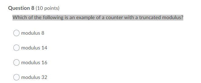 Solved Question 8 (10 points) Which of the following is an | Chegg.com