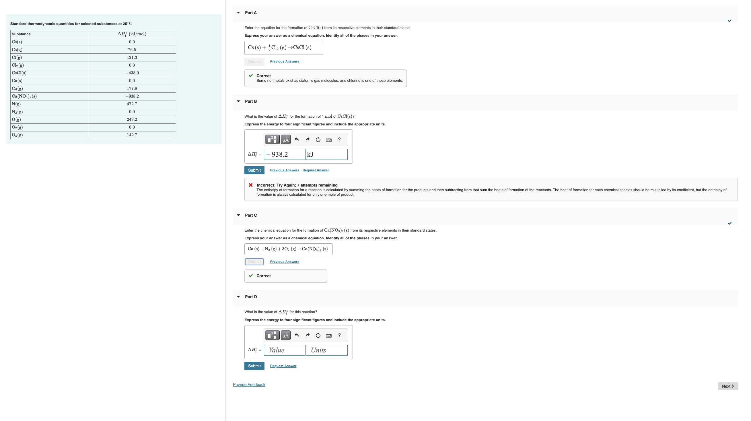 Solved Standard thermodynamic quantities for selected | Chegg.com