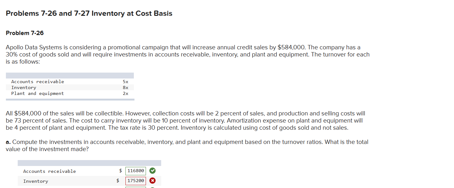 Solved Problems 7-26 and 7-27 Inventory at Cost Basis | Chegg.com