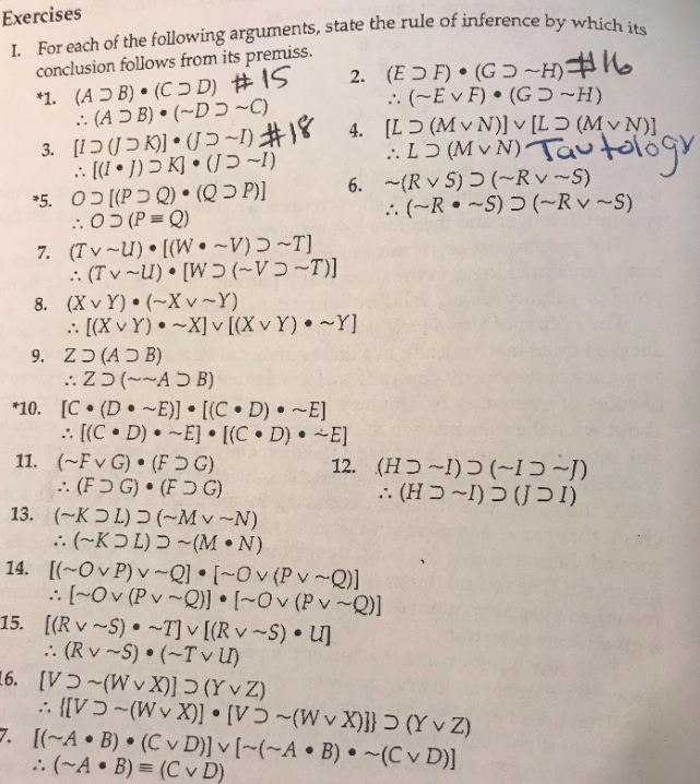 Solved Exercises I. For each of the following arguments, | Chegg.com