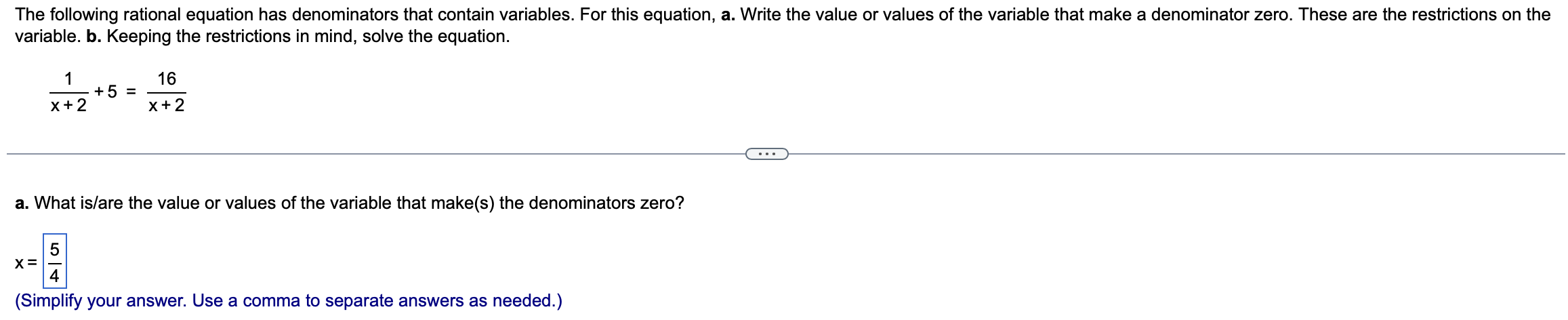 Solved variable. b. ﻿Keeping the restrictions in mind, solve | Chegg.com