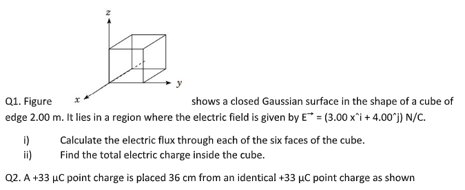 Solved t Q1. Figure shows a closed Gaussian surface in the | Chegg.com