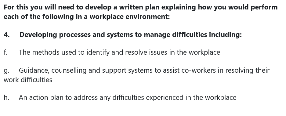 Solved For this you will need to develop a written plan | Chegg.com