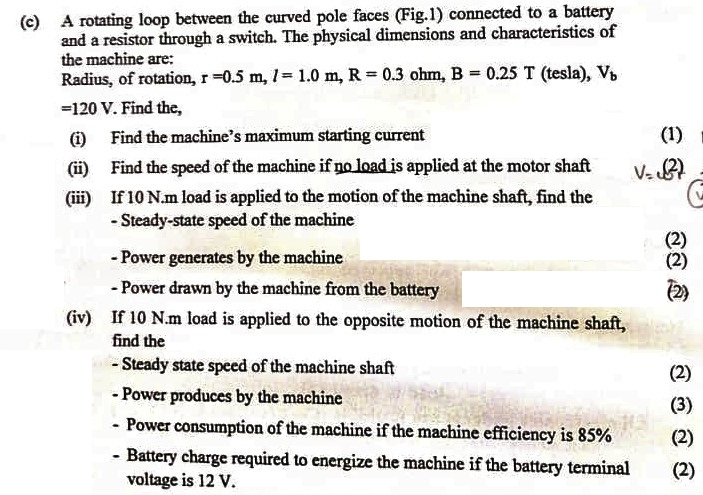 A rotating loop between the curved pole faces (Fig.1) | Chegg.com