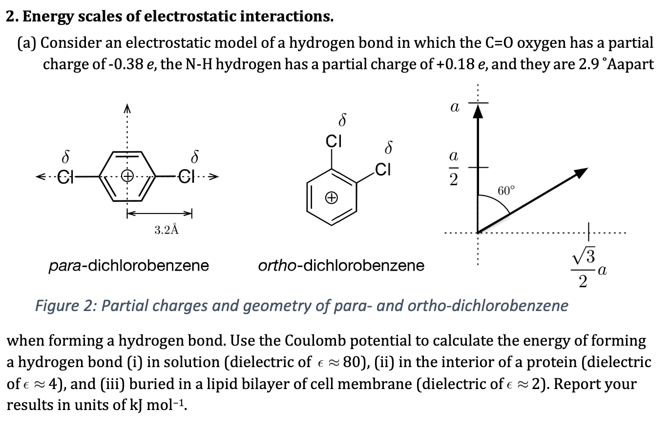 2. Energy scales of electrostatic interactions. (a) | Chegg.com