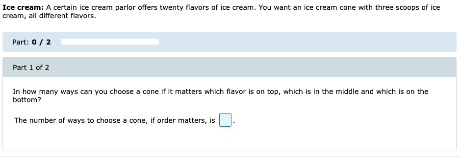 Solved Ice cream: A certain ice cream parlor offers twenty | Chegg.com