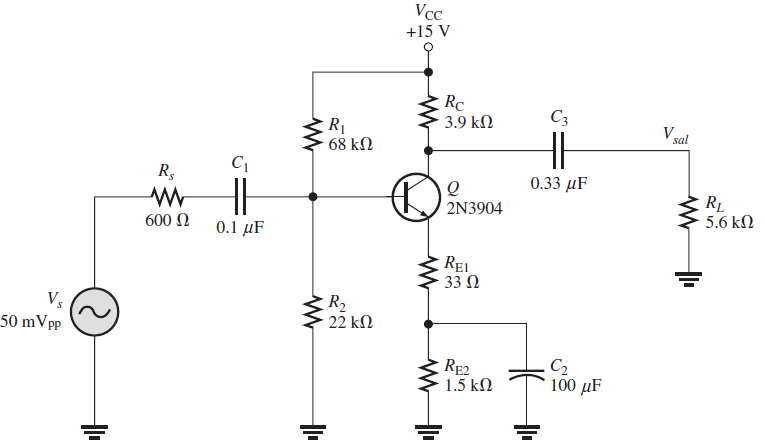 Solved In the amplifier circuit of the figure with Beta = | Chegg.com