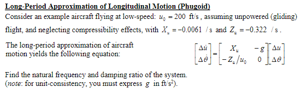 Solved Long-Period Approximation of Longitudinal | Chegg.com
